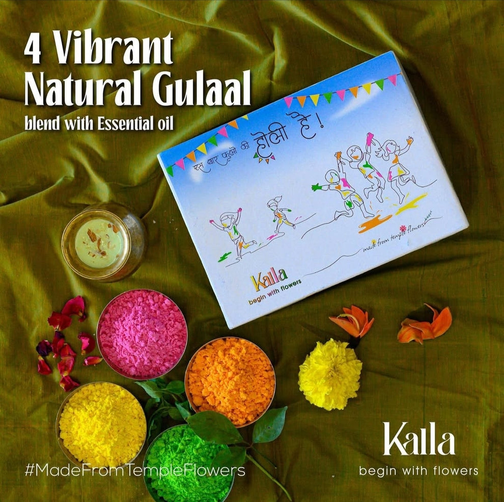 Kalla Natural Holi Gulaals From Temple Flowers – Kalla begin with flowers